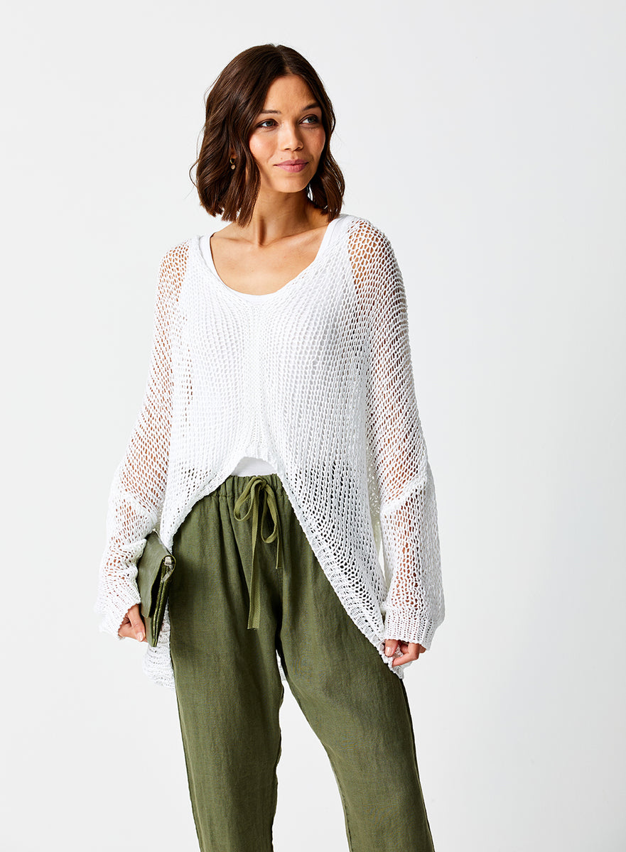 Jacob Open Knit Hi Lo Sweater – Suzy D London