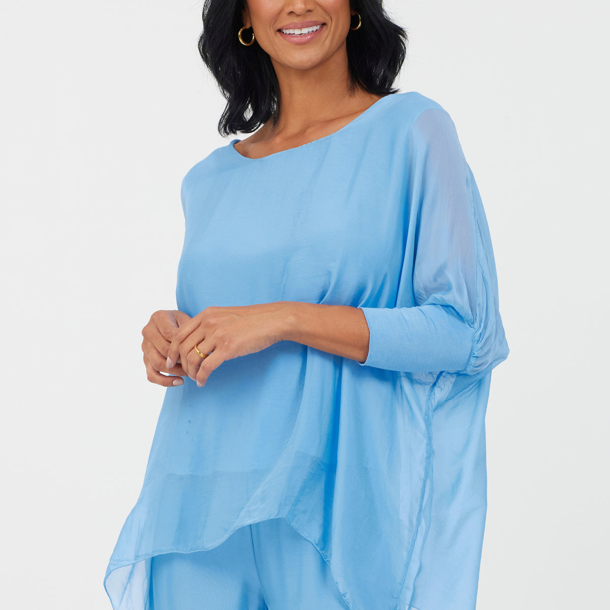 Pablo Silk Double Layer Floaty Top – Suzy D London