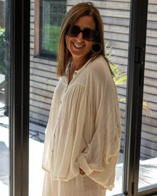 Callum Viscose Crepe Peasant Shirt – Suzy D London